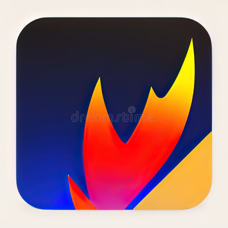 Torch Software App Style Icon. Generative AI. Stock Illustration ...