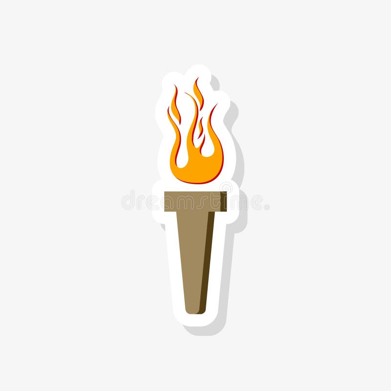 Torch sticker. Cup of fire stock vector. Illustration of flare - 153581876