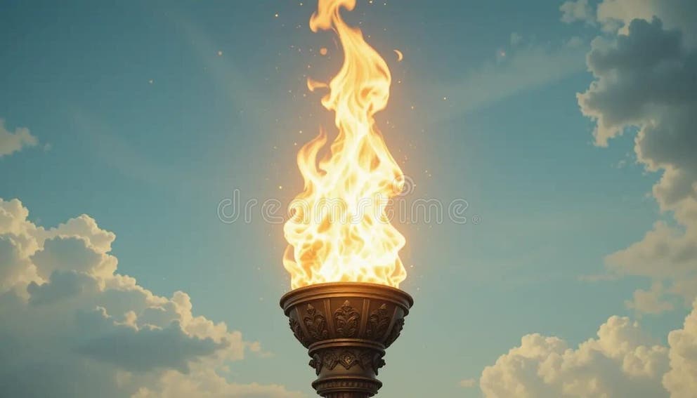 A Torch Symbolizing Enlightenment and Equality. Stock Photo - Image of ...