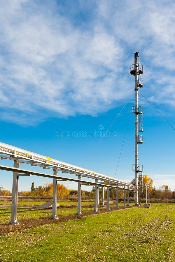Torch System on a Gas Field Stock Image - Image of favorable, danger ...