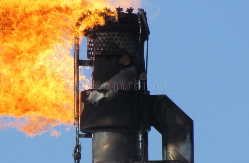 Torch System on an Oil Field Stock Photo - Image of environmental ...