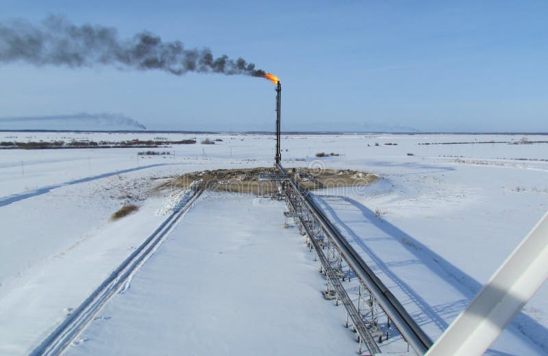 Torch System on an Oil Field Stock Photo - Image of technology ...