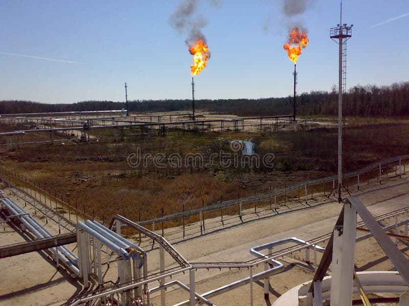 Torch System on an Oil Field Stock Photo - Image of engineering ...