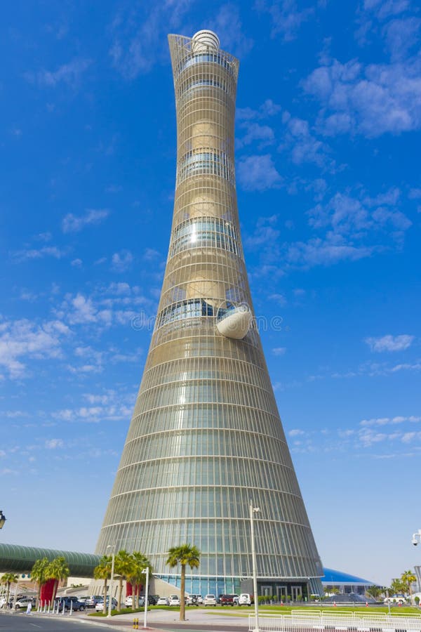 The Torch Tower in the Aspire Zone in Doha Stock Image - Image of ...
