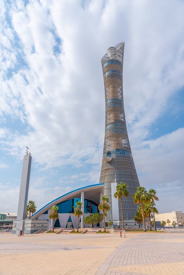 The Torch Tower in Doha, Qatar Editorial Stock Image - Image of metal ...