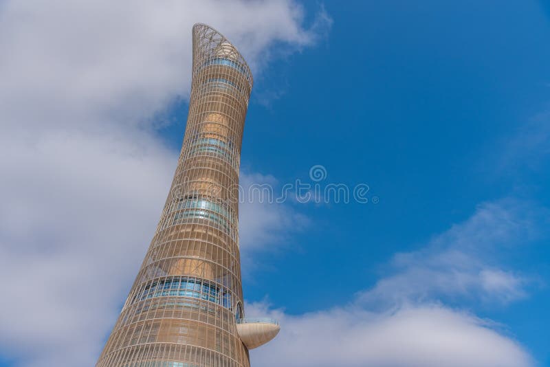 The Torch Tower in Doha, Qatar. Editorial Image - Image of middle ...