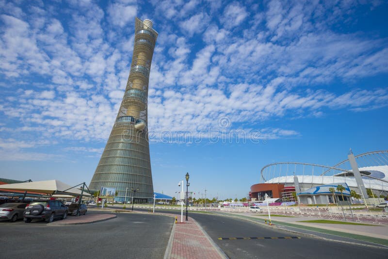 The Torch Tower in the Aspire Zone in Doha Editorial Image - Image of ...