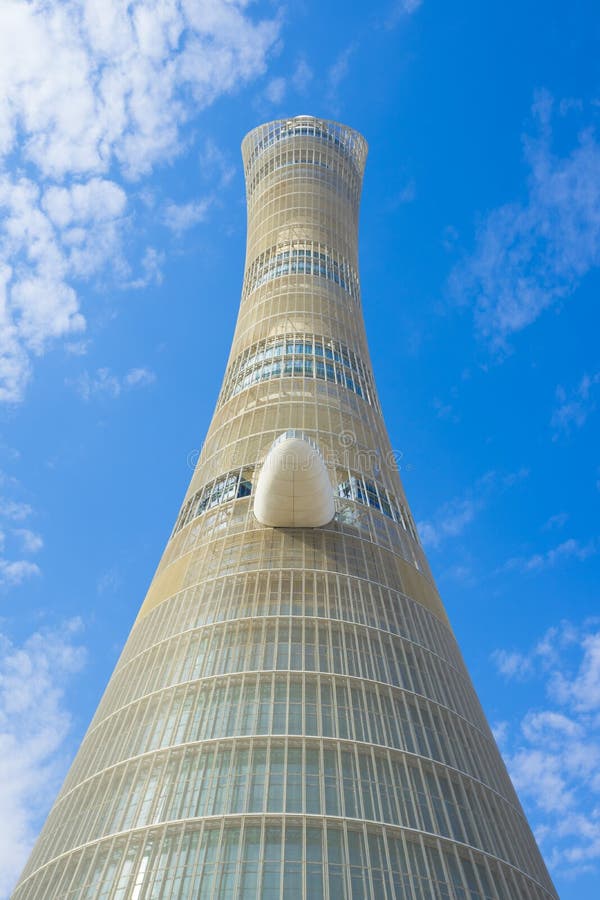 The Torch Tower in the Aspire Zone in Doha Stock Image - Image of ...
