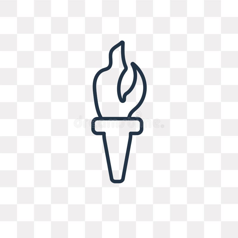 Torch Vector Icon Isolated on Transparent Background, Linear Tor Stock ...