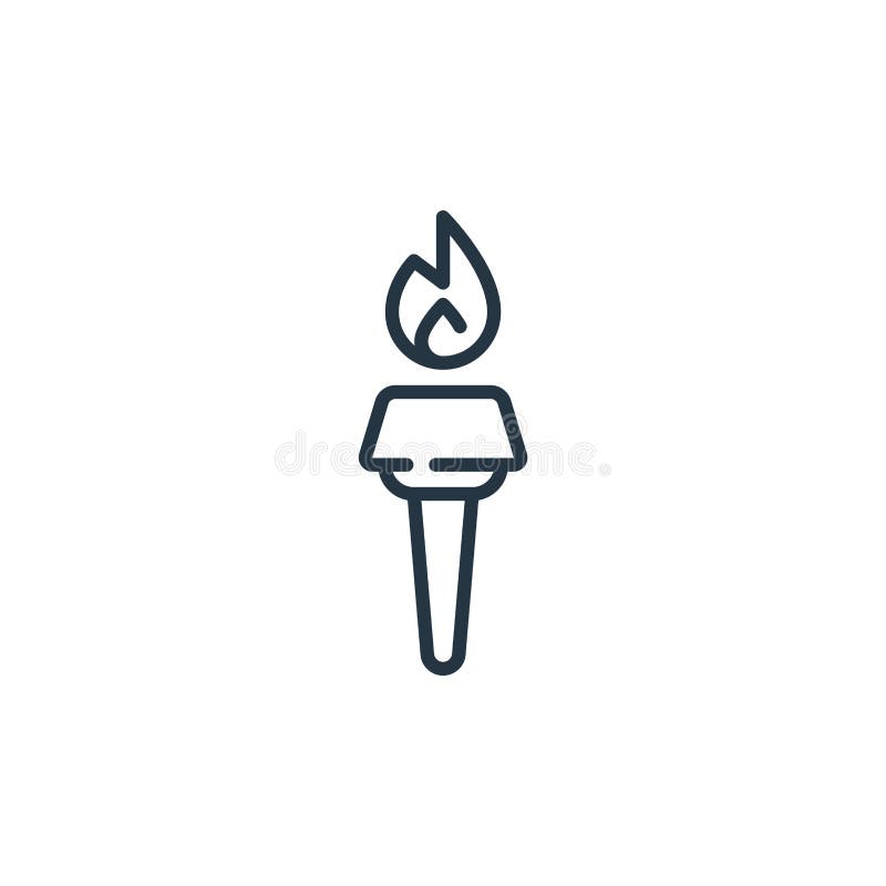 Torch Vector Icon Isolated on White Background. Outline, Thin Line ... Torch Vector Icon Isolated on White Background. Outline, Thin Line ...