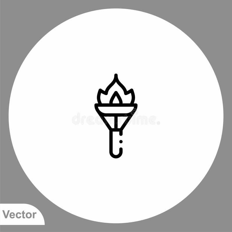 Torch Vector Icon Sign Symbol Stock Vector - Illustration of ...