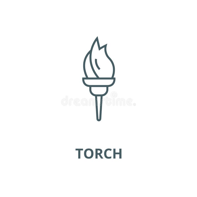 Torch Line Icon Concept. Torch Flat Vector Symbol, Sign, Outline ... Torch Line Icon Concept. Torch Flat Vector Symbol, Sign, Outline ...