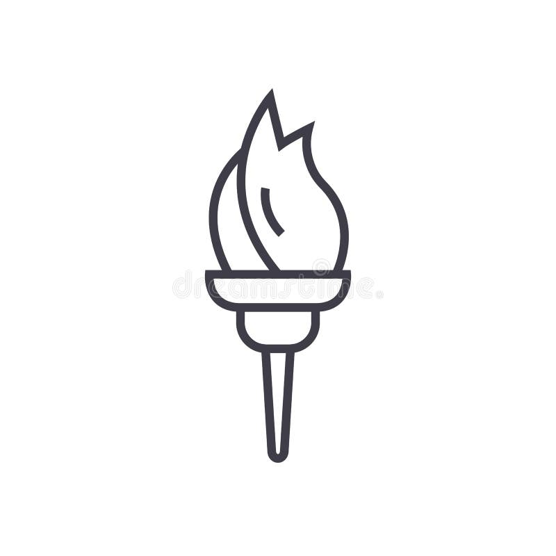Torch Line Icon Concept. Torch Flat Vector Symbol, Sign, Outline ... Torch Line Icon Concept. Torch Flat Vector Symbol, Sign, Outline ...
