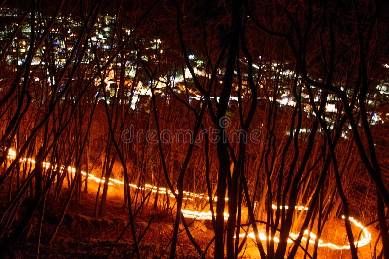 Torchlight procession stock photo. Image of lombardy - 168751440