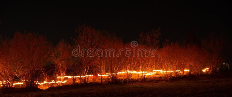 Torchlight procession stock image. Image of fireman - 202669169