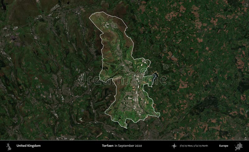 Torfaen Highlighted, United Kingdom. Sentinel. September 2020 Stock ...