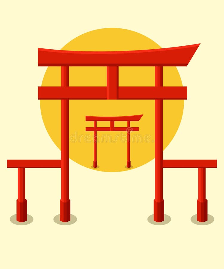 Japanese Torri Gate Vector Icon Stock Vector - Illustration of asia ...