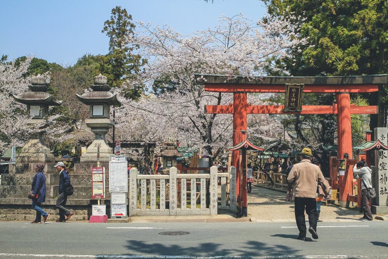 9 April 2012 Torii Gate of Himuro Shrine in Nara Editorial Stock Image ...