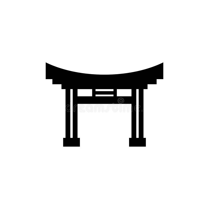 Torii gate Icon stock vector. Illustration of temple - 258274181