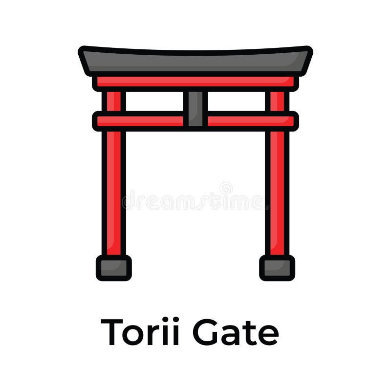 Torii Gate Vector Design in Modern Style Isolated on White Background ...
