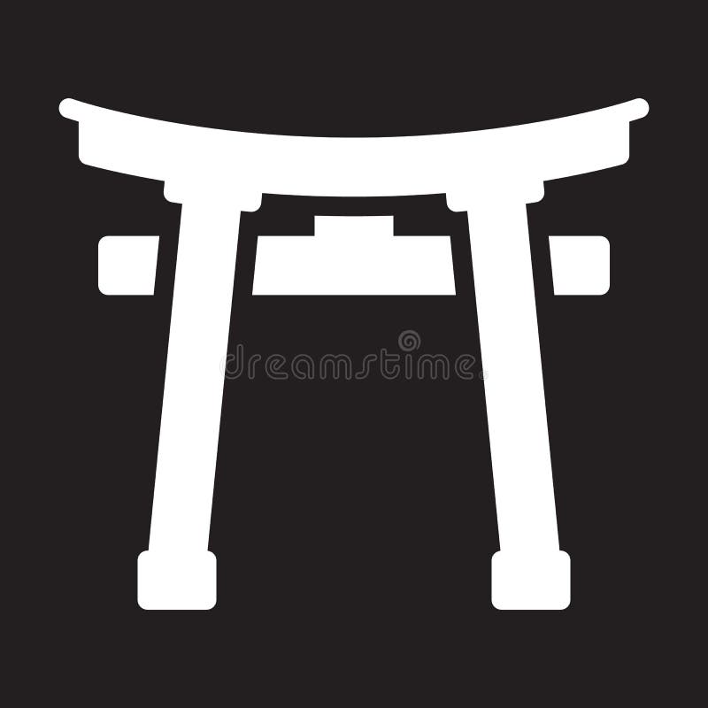 Torii Icon, Vector Illustration Isolated on Black. Stock Vector ...