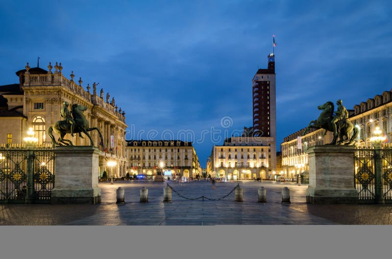 Torino Piazza Castello stock image. Image of street, high - 93127947