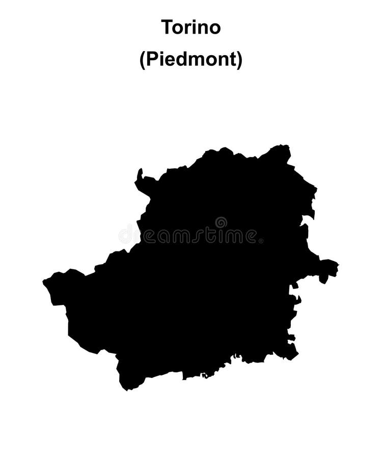 Torino outline map stock vector. Illustration of contour - 385361625