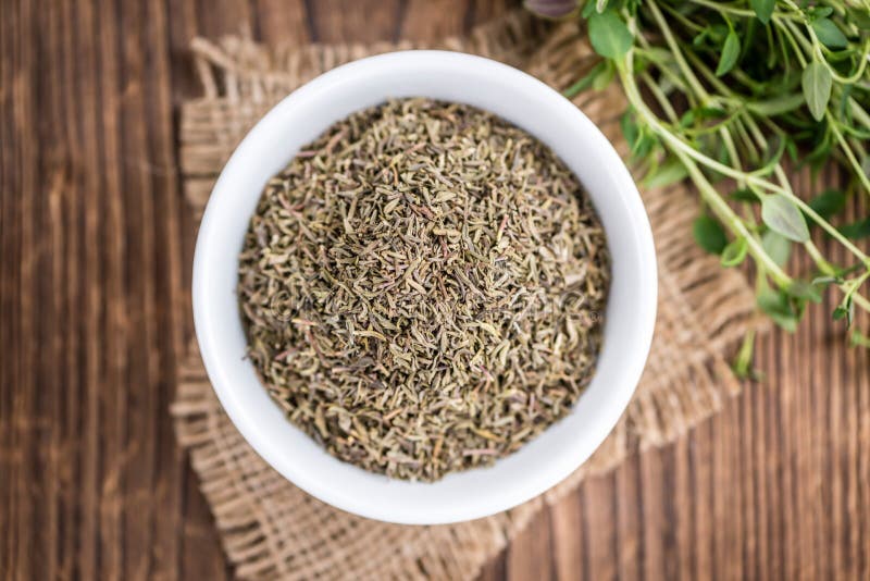 Torkad Timjan (bakgrundsbilden) Fotografering för Bildbyråer - Bild av ...