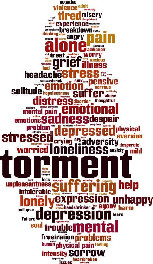 Torment word cloud stock vector. Illustration of failure - 171885558