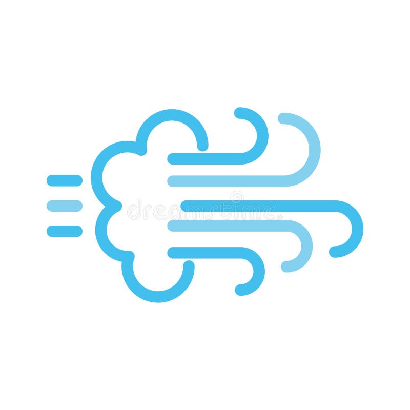 Tormenta De Nube De Soplo De Viento Icono Vectorial Completamente ...