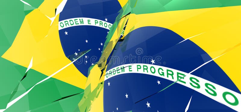Torn flag metal of brazil stock illustration. Illustration of nation ...