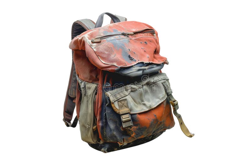 Torn Backpack Against Transparent Background Stock Illustration ...