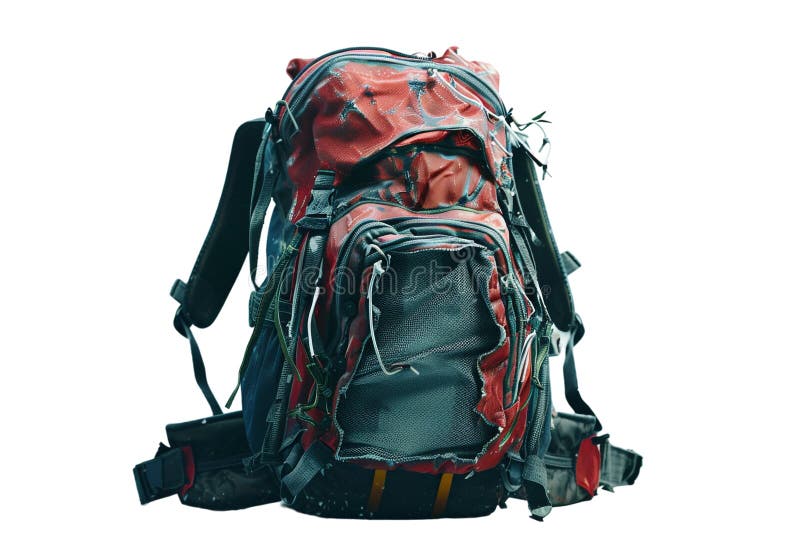Torn Backpack Against Transparent Background Stock Illustration ...