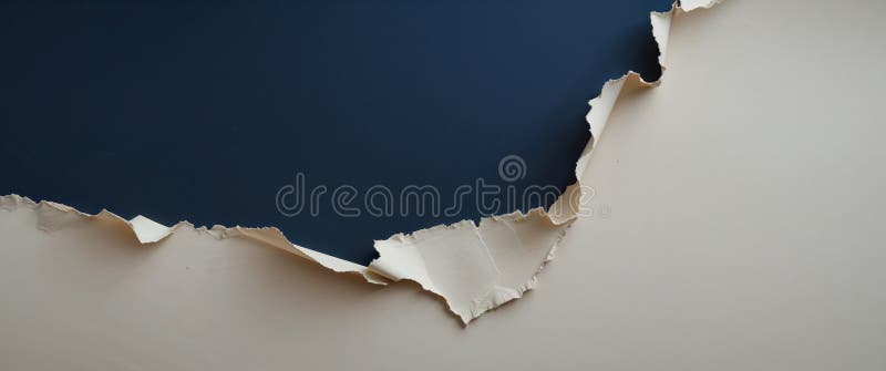 Torn Beige Paper Texture on Dark Blue Background Stock Photo - Image of ...