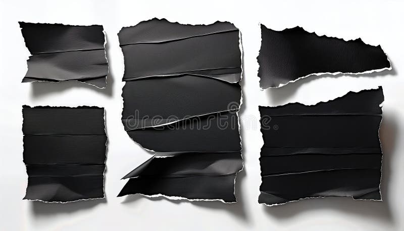 Torn Black Pages with Unique Texture Edges a Hauntingly Beautiful Study ...