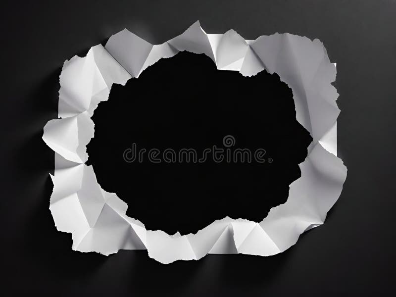 Set of Torn Black Note Paper Pieces are on White Background for Text or ...