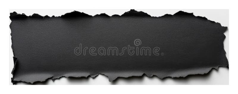 Torn Black Paper Strip with Rugged Edges, Horizontal Orientation ...