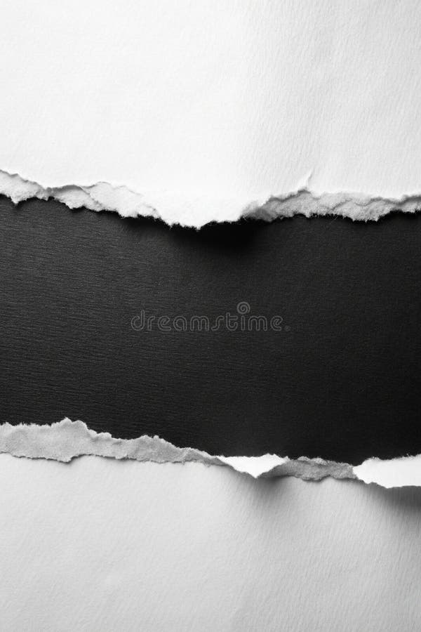 Ripped Black and White Paper with Copy Space Stock Illustration ...