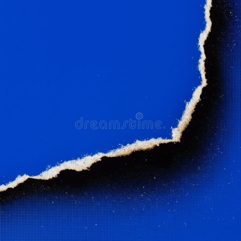 Torn Blue Paper with Black Edges and Grid Texture Stock Illustration ...