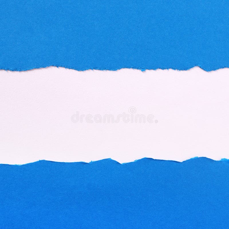 Torn Blue Paper Strip Edge Border Frame Center Square Stock Photo ...