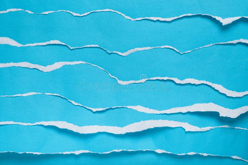 Torn Blue Paper Strips Simulating Sea Waves. Stock Photo - Image of ...