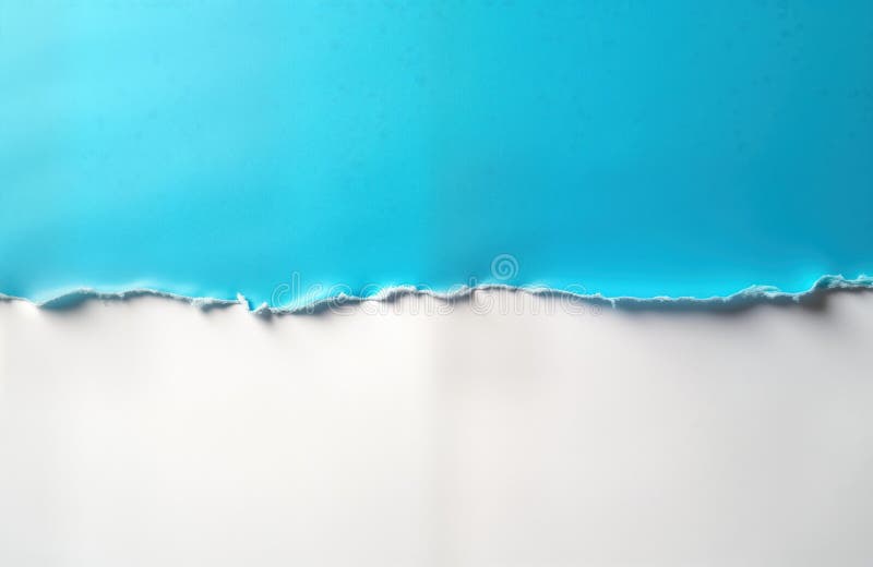 Torn Blue Paper White Background. Abstract Design with Ragged Edge ...