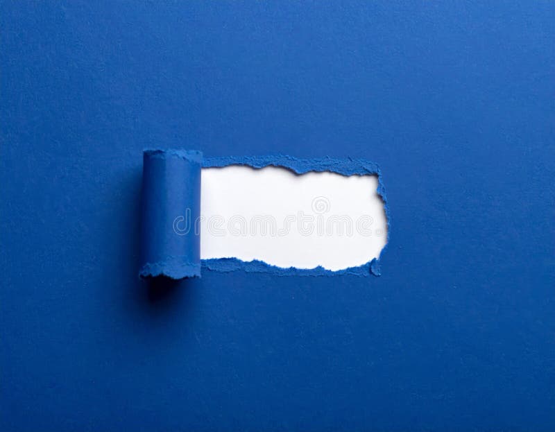 Torn Blue Paper with White Hole Background Stock Illustration ...