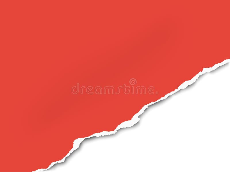 Torn Bottom Right Part of Sheet of Red Paper. Vector Paper Mockup Stock ...