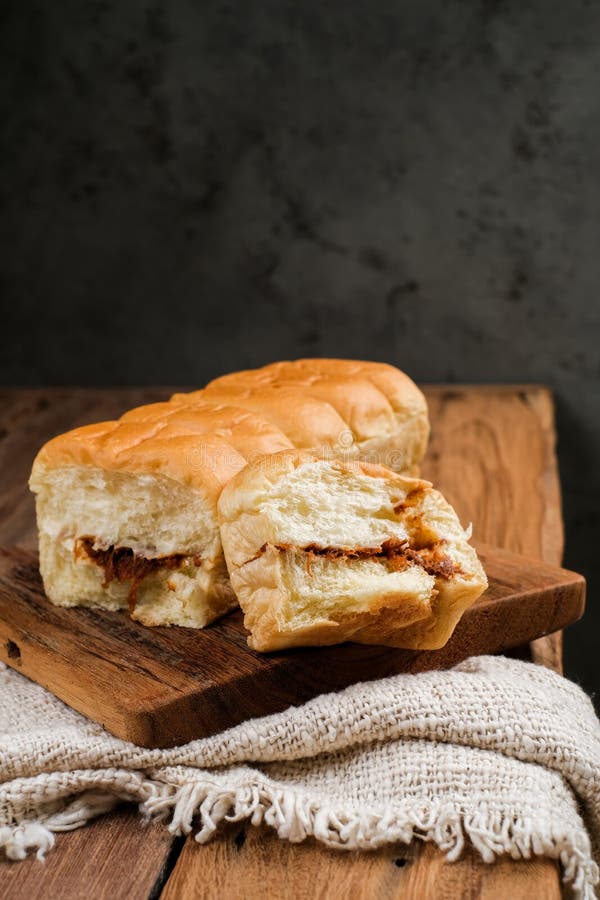 Torn Bread Filled with Beef Floss and Mayonnaise Stock Photo - Image of ...