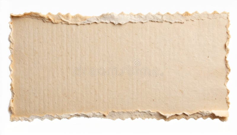 Torn Brown Cardboard Piece on White Background Stock Illustration ...