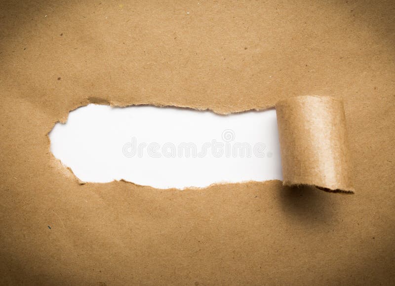 Torn Brown Paper with Blank Space. Stock Photo - Image of blank ...