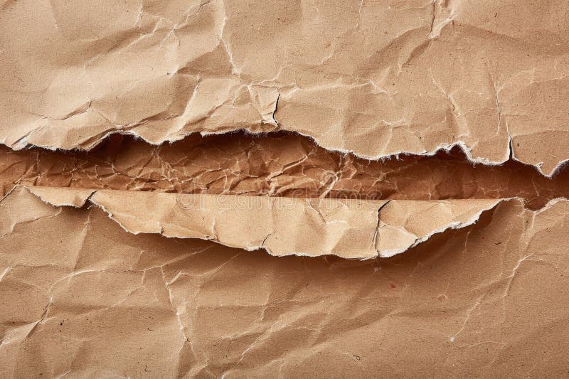 Torn Brown Paper with a Circular Gap in the Middle. Stock Image - Image ...