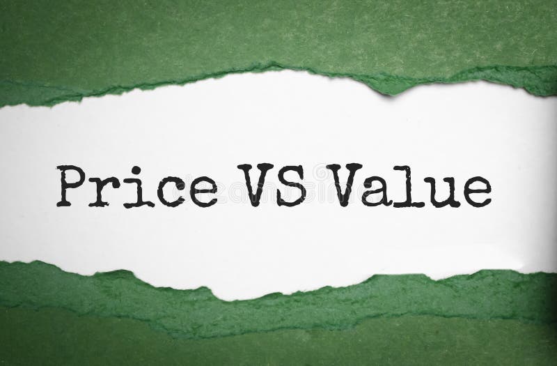 Torn Brown Paper Revealing the Words Price Vs Value Stock Photo - Image ...