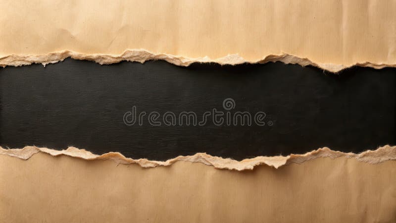Torn Brown Paper Reveals Dark Background a Textured Design Element ...